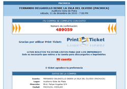 Print Ticket : Información eticket - México